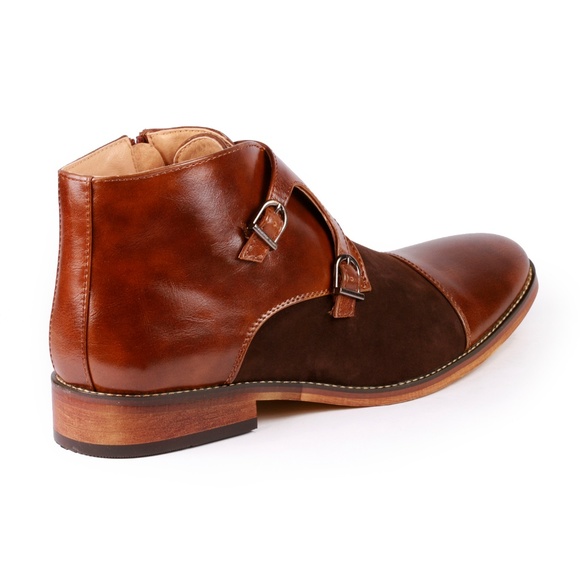 Metrocharm | Shoes | Metrocharm Mc17 Brown Mens Monk Strap Ankle Boot ...
